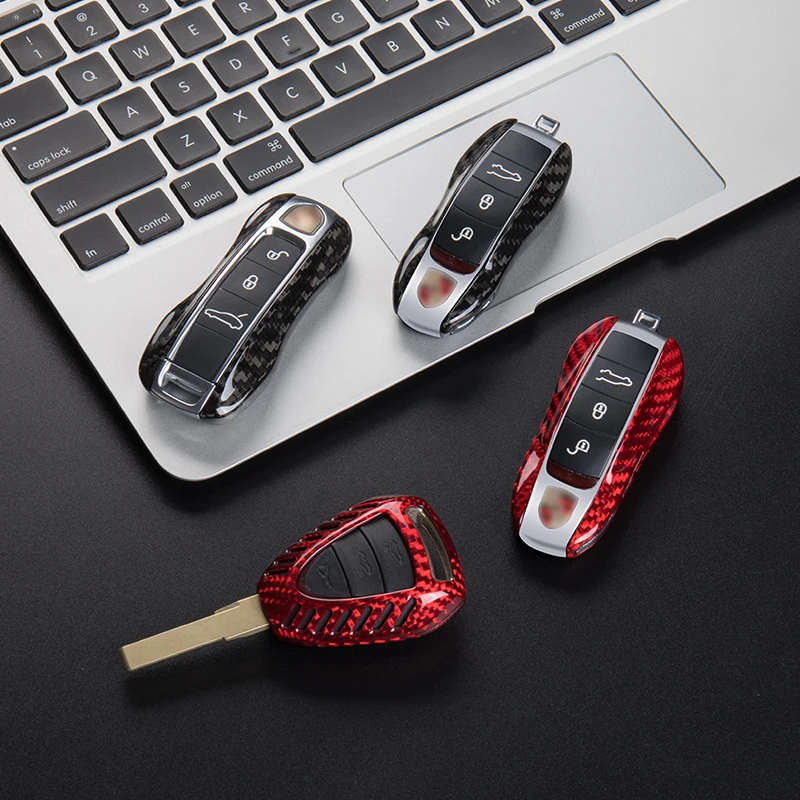 Real-Carbon-Fiber-Key-Fob-Cover-for-Porsche-718-911-Carrera-918-Spyder ...