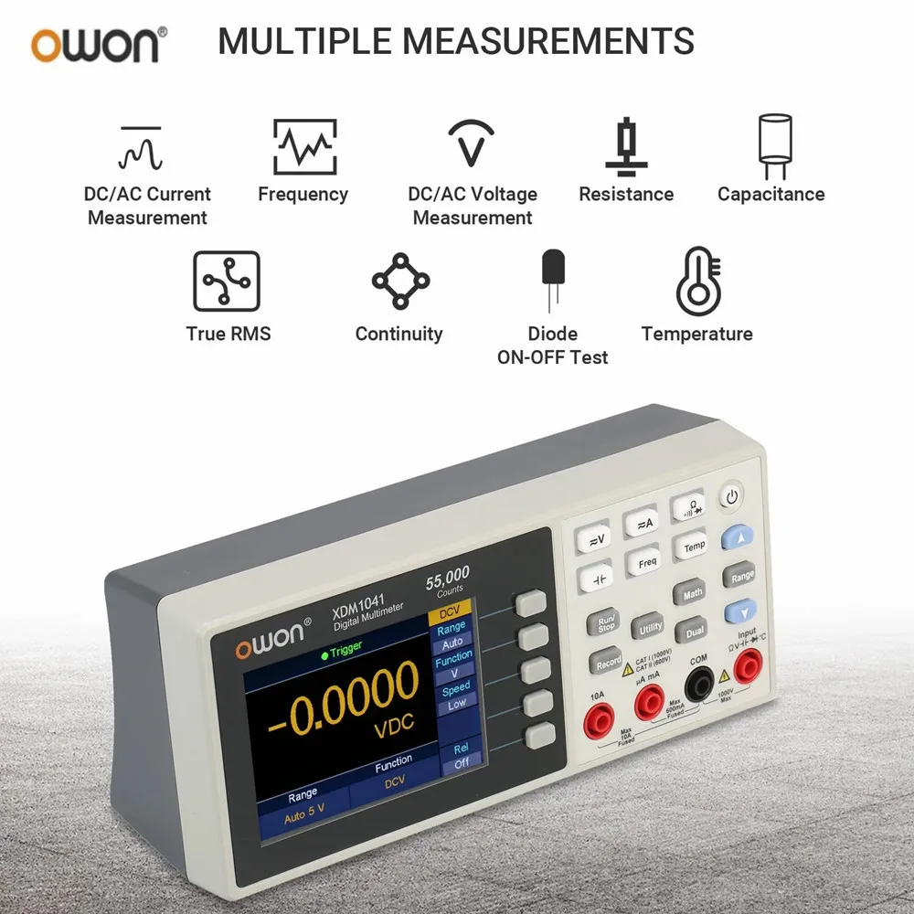 Owon Xdm1041 Digital Multimeter 55000 Counts True Rms Ammeter Ac/dc ...