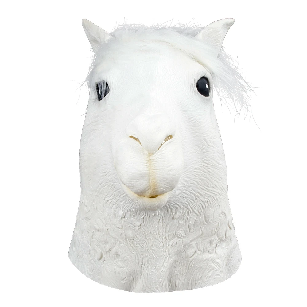 Halloween Alpaca White Sheep Llama Head Cosplay Mask - AllCosplay.com