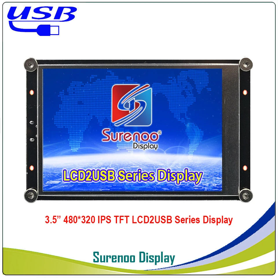 Lcd2usb Usb2lcd Usb 3.5" 480*320 Ips Tft Lcd Module Display Screen ...