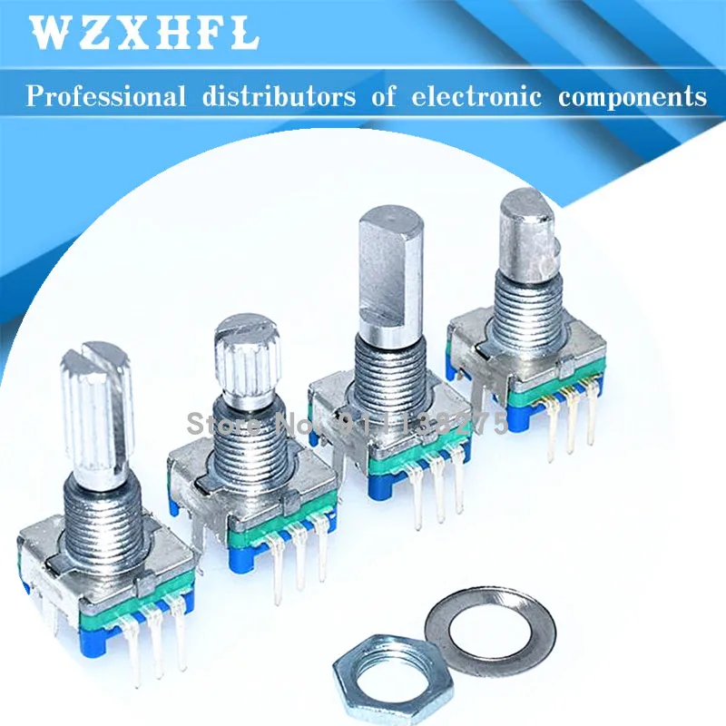 5PCS-LOT-20-Position-360-Degree-Rotary-Encoder-EC11-w-Push-Button-5Pin ...