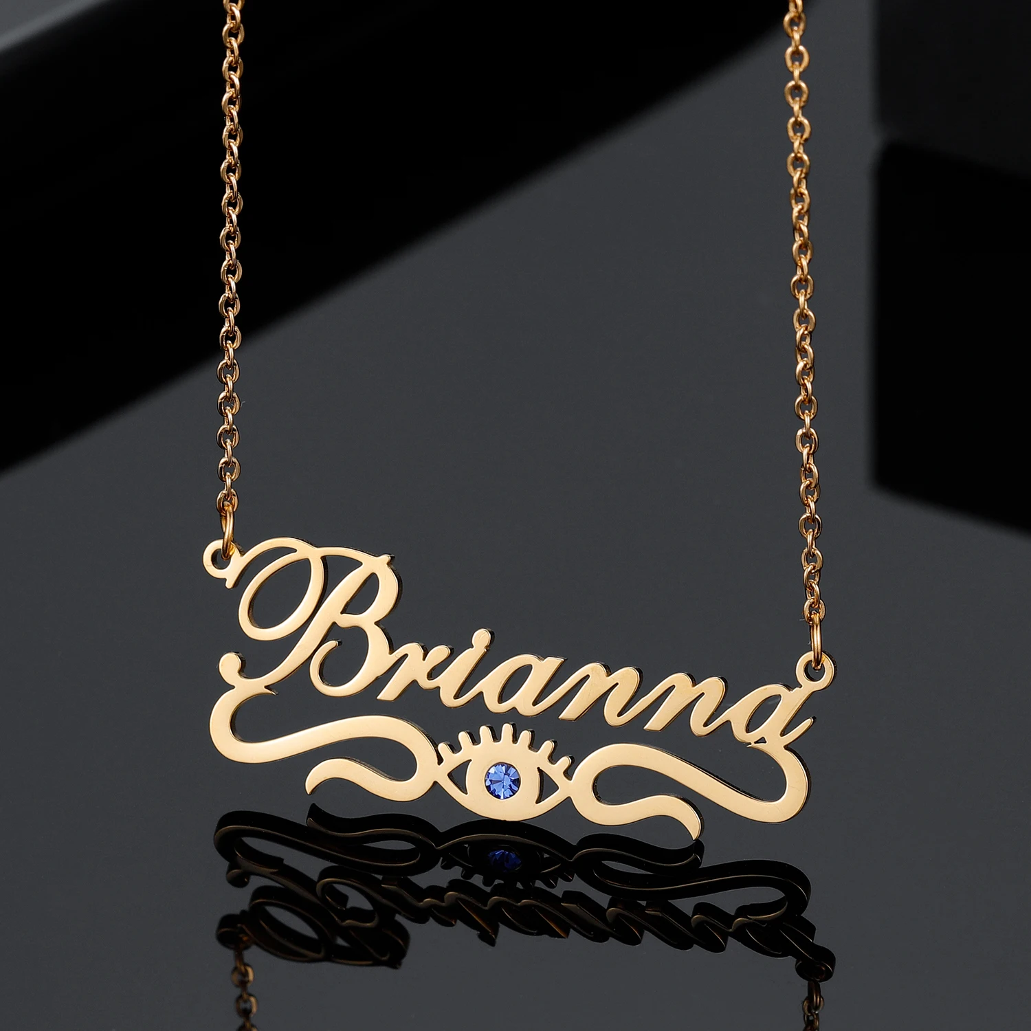 Personalized Evil Eye Name Necklaces Custom Blue Eyes Names Chain ...