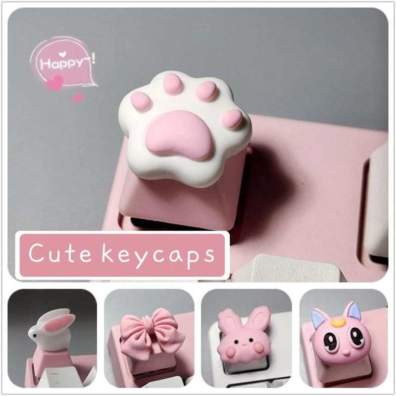 Lovely Cartoon Pink Cute Keycaps Oem Profile For Mechanical Keyboard ...