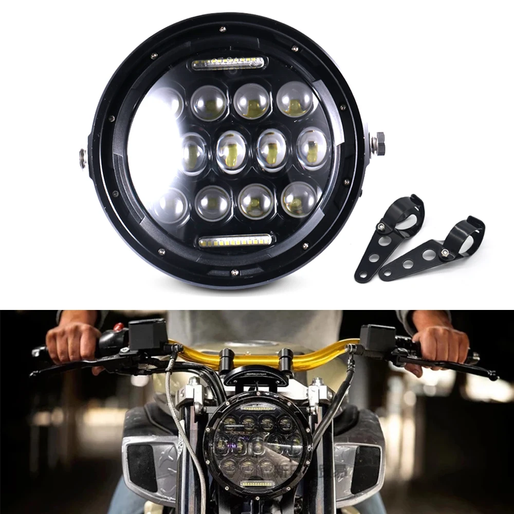 7 zoll Motorrad LED Scheinwerfer Universal Motor 7 "Runde Kopf Lampe ...