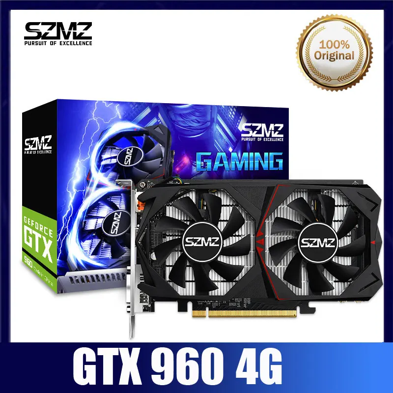 SZMZ Video Card GTX 960 4GB GPU 128Bit GDDR5 Graphic Card For nVIDIA ...