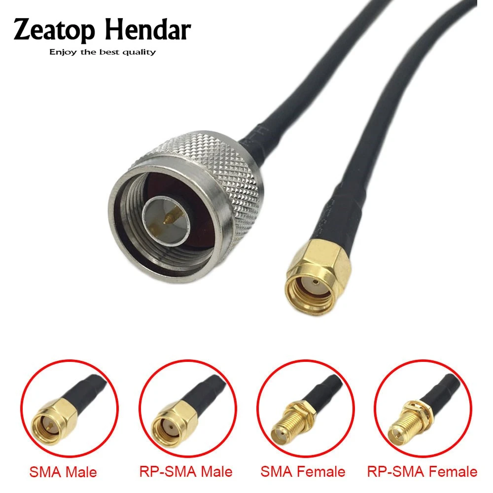 1pcs Rg58 / Lmr195 Crimp Cable N Male Plug To Sma Rp-sma 4 Types Jack Rf Coaxial Pigtail Wire ...