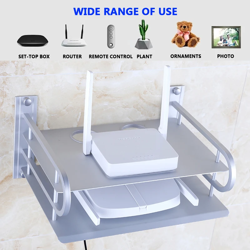 Bracket Wall Mounting Black &silver Metal Wireless Wifi Router Boxes/tv ...