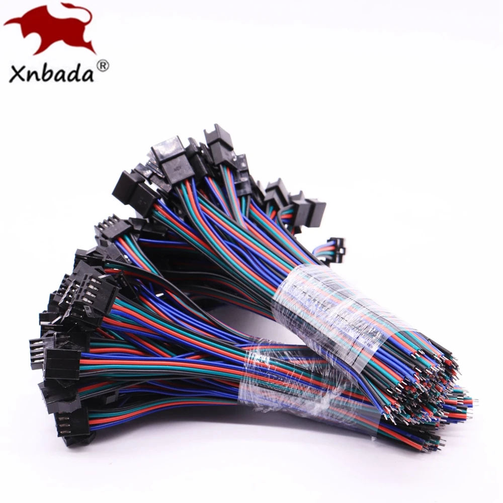 10pairs 15cm 4pin Jst Led Connectors,female&male Connectors,22awg Red ...