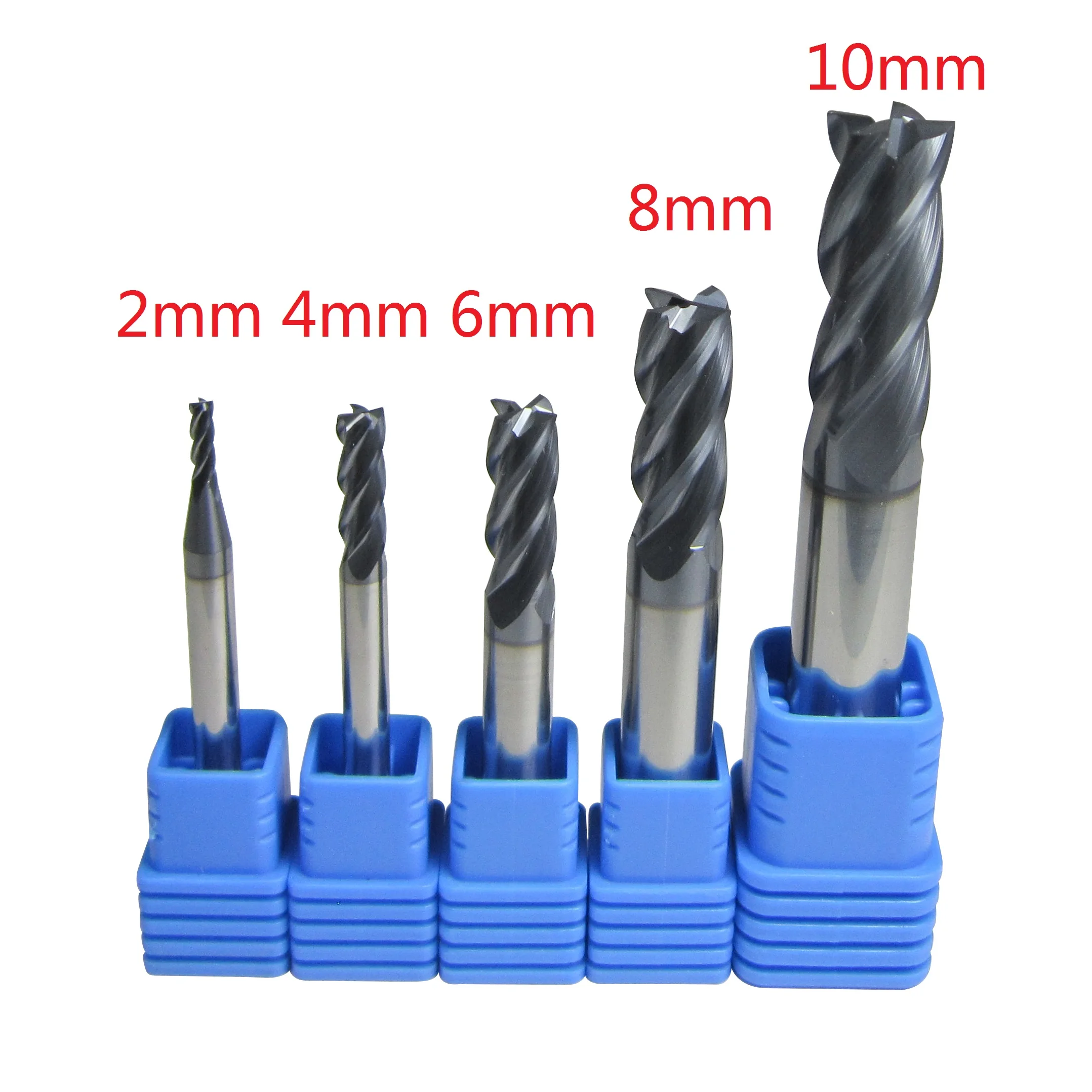 5PCS 2mm 4mm 6mm 8mm 10mm Tungsten Carbide End Mills milling cutter bit ...