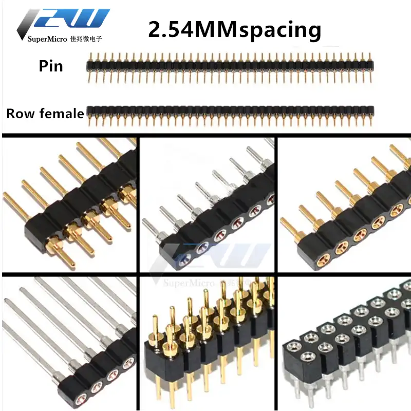 20PCS/Lot 1x40 Pin 1.27 mm Single Row Female & Male Pin Header connector|header male|connector ...