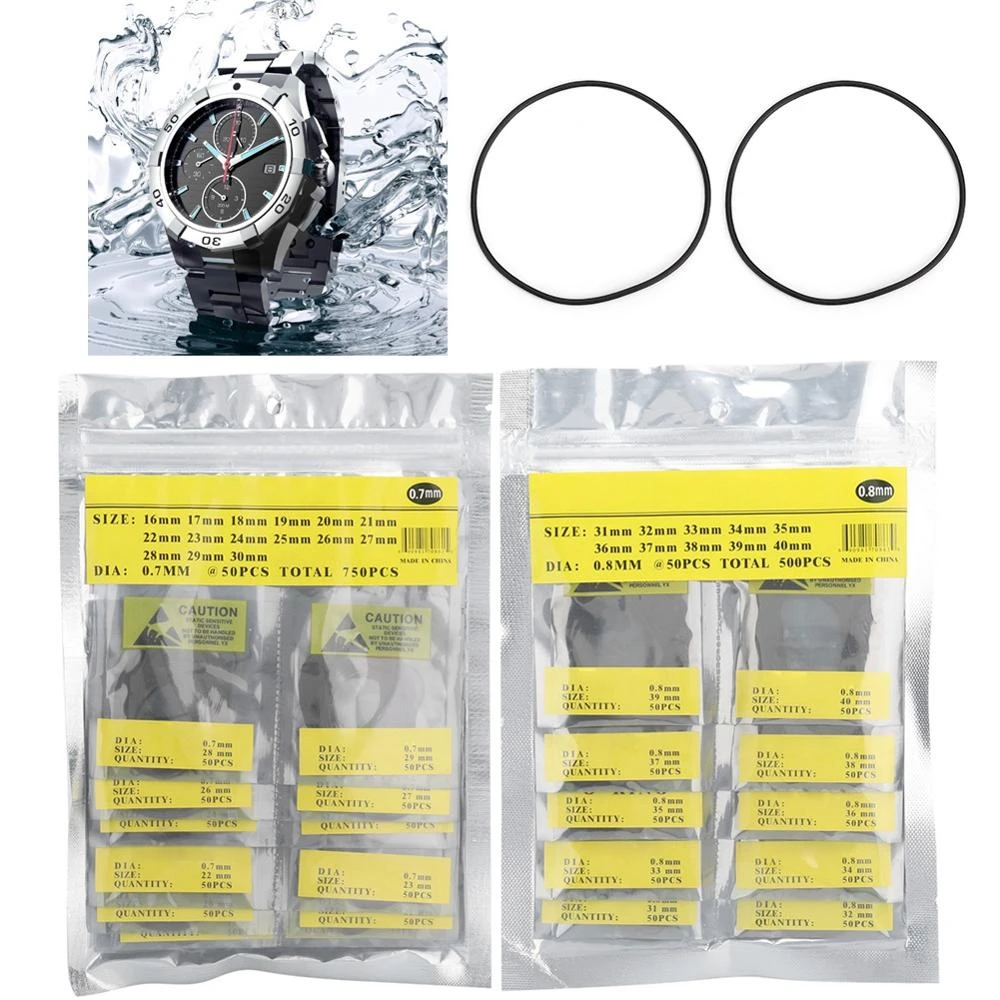 500Pcs 0.7mm/0.8mm Rubber O Ring Waterproof Watch Back Cover Gasket ...