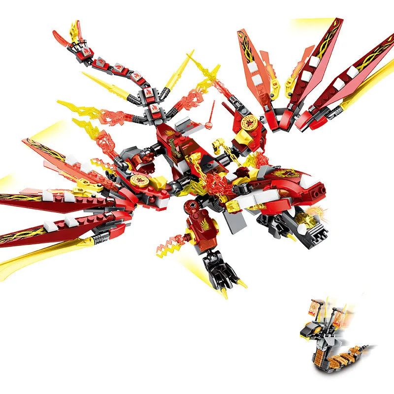 New 2022 Ninja Legacy Kai’s Fire Red Dragon Building Blocks Kit Bricks ...