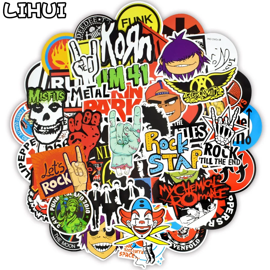 100-PCS-Retro-Rock-Band-Stickers-Music-Graffiti-Waterproof-Decal ...
