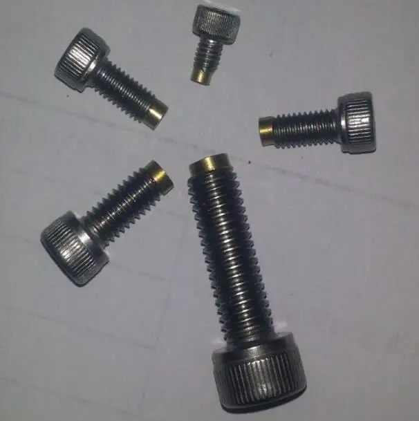 2pcs M6 allen screws hexagon socket grain knurled head bolt brass ...