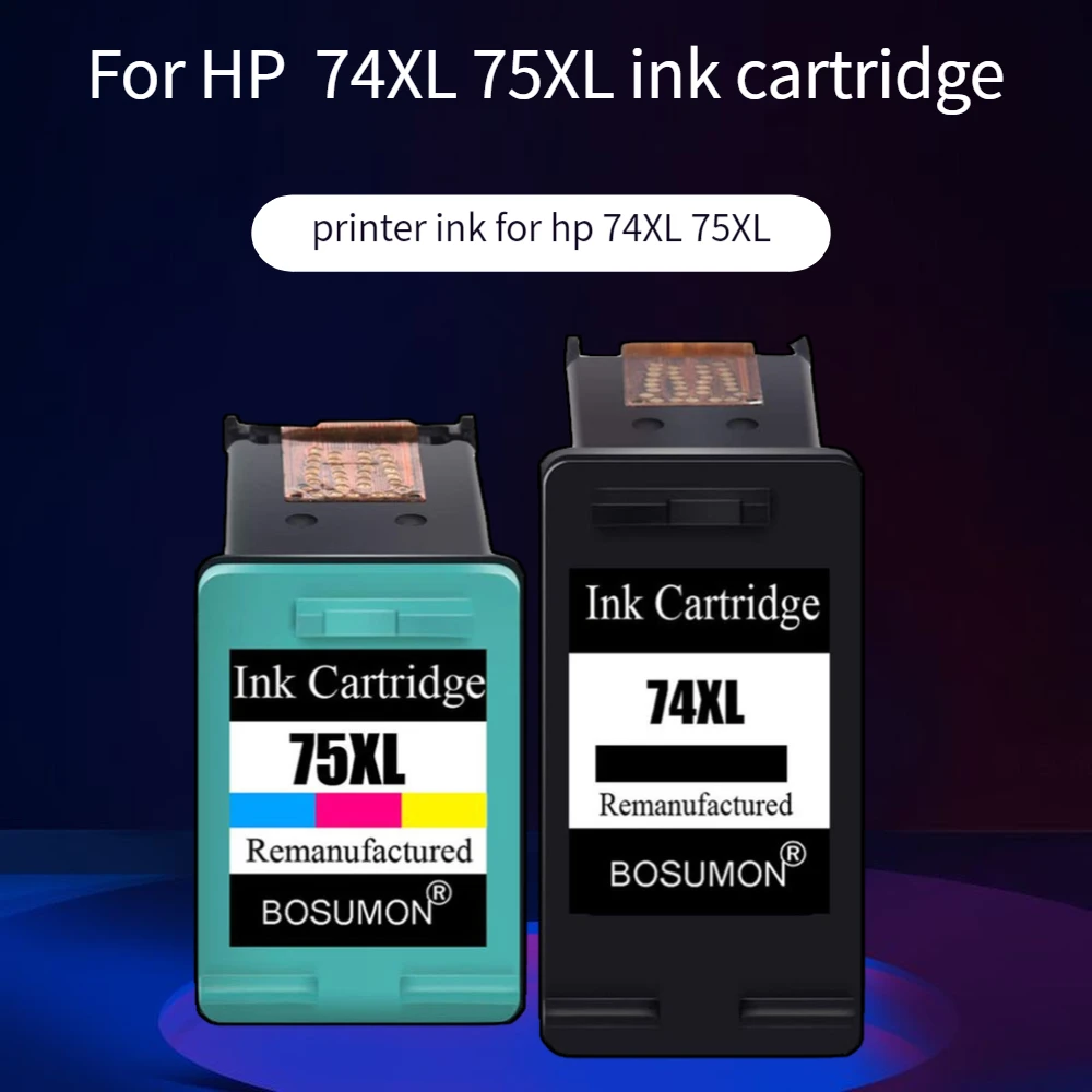 Bosumon 74XL 75XL For HP 74 75 Ink Cartridge Compatible For HP J5780 ...