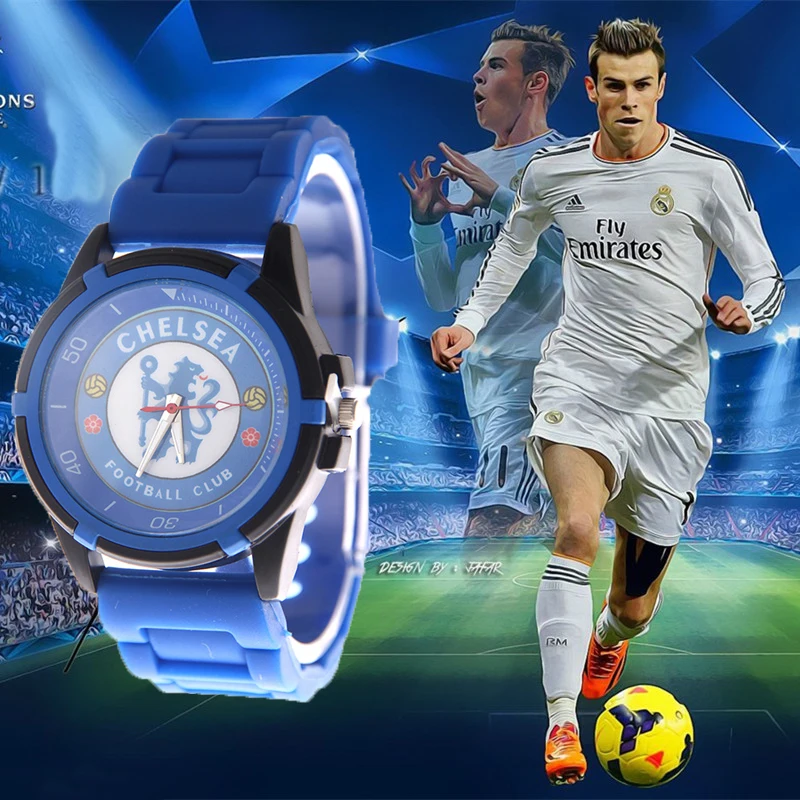 Football Club Supplies Men Watch Waterproof Silicone Women Watches ...