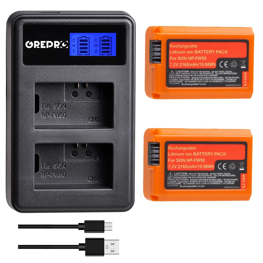 NP-FW50-Battery-USB-Charger-for-Sony-ZV-E10-A3000-A5000-a5100-a6000 ...