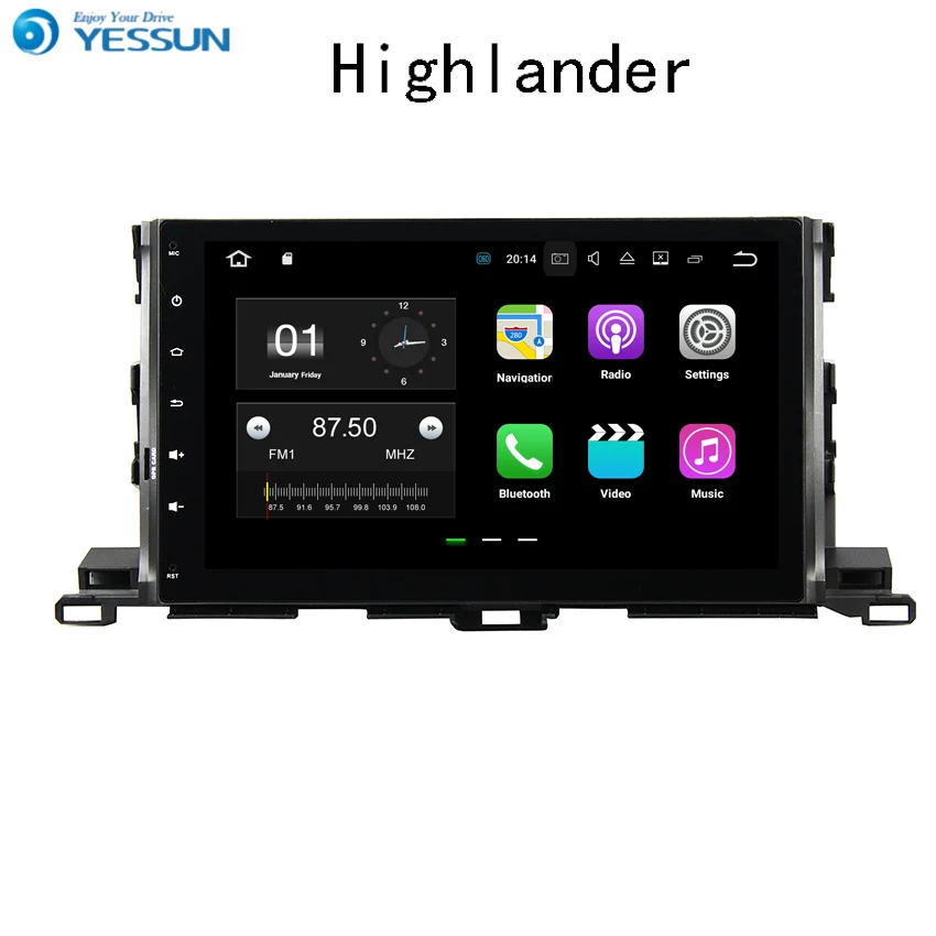 YESSUN สำหรับ Toyota Highlander 2015 ~ 2017 Android รถนำทาง GPS เสียง ...