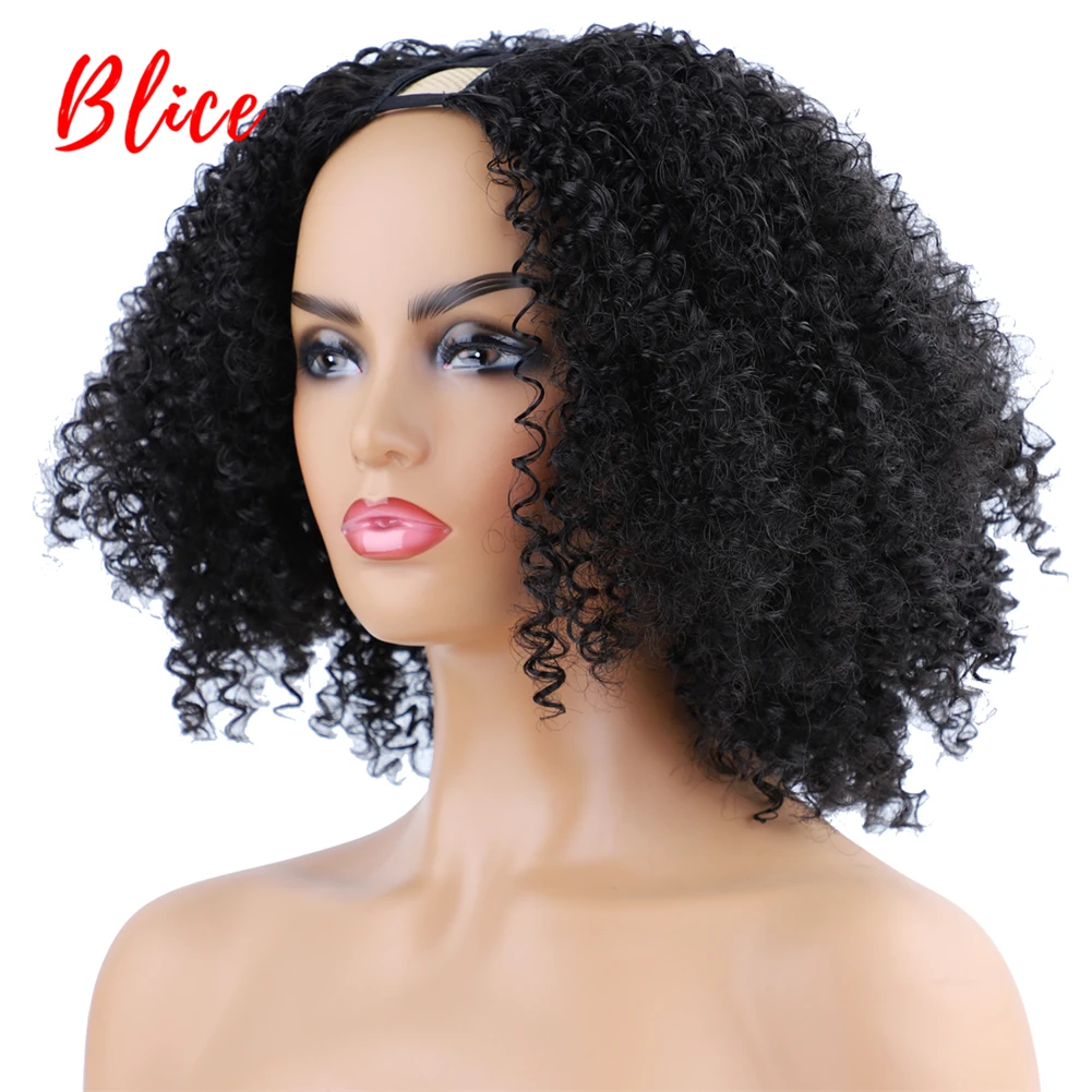 Blice Peluca de cabello rizado Afro para mujer, postizo de 16 pulgadas ...