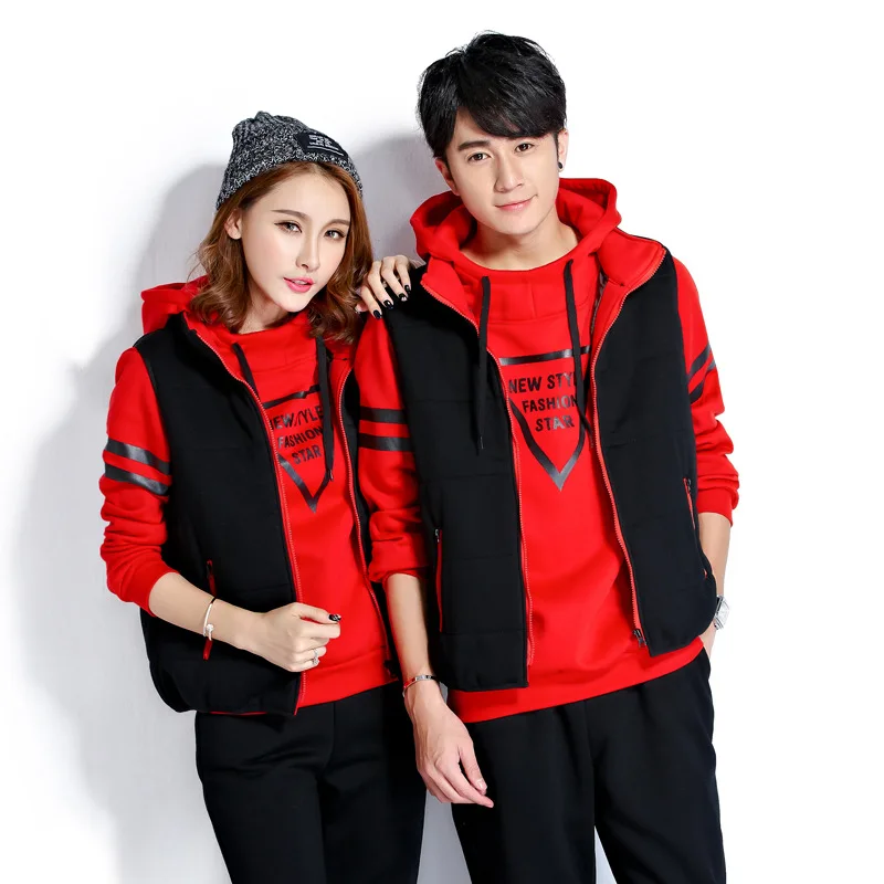 Casal de terno esportivo plus size com capuz, calças casuais, plus size ...