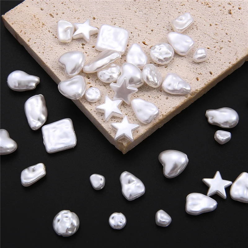 5-20Pcs-lot-3-20mm-White-Irregular-ABS-Imitation-Pearls-Beads-for ...