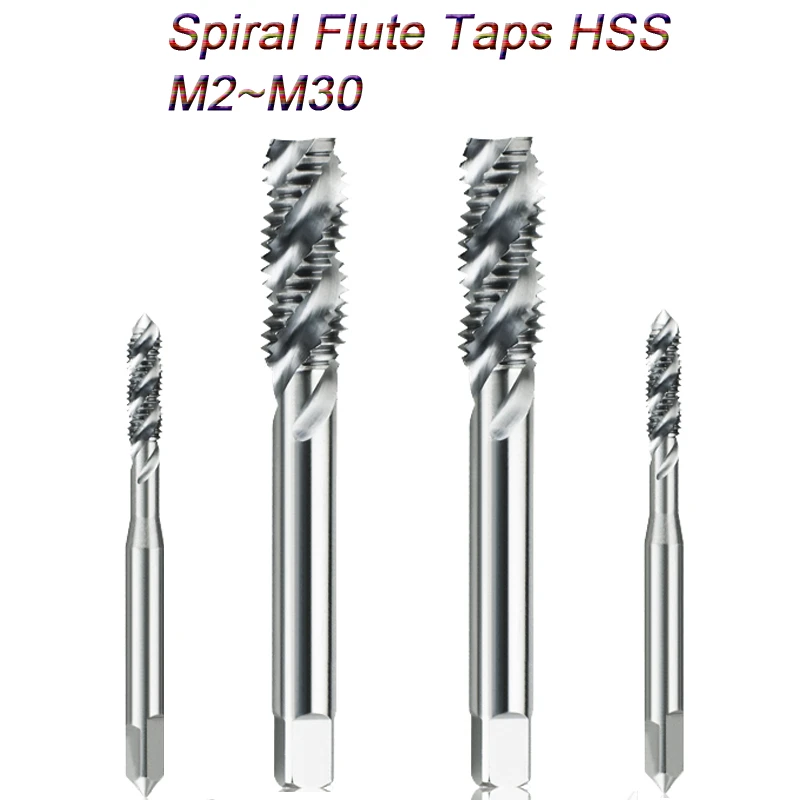 Metric Hss Spiral Flute Screw Threading Taps Drill Set Tools For Machine Metals M2 M2.5 M3 M4 M5 ...
