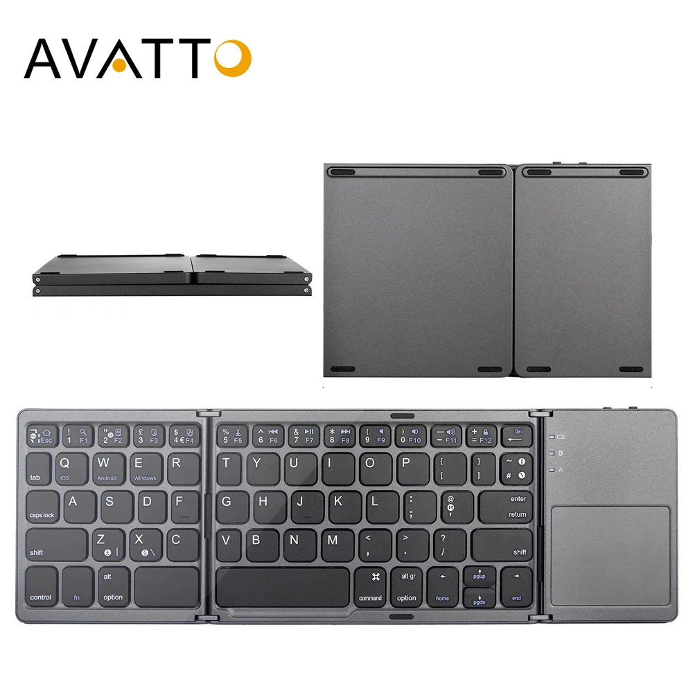 AVATTO-Portuguese-Russian-English-B033-Mini-Folding-keyboard-Wireless ...