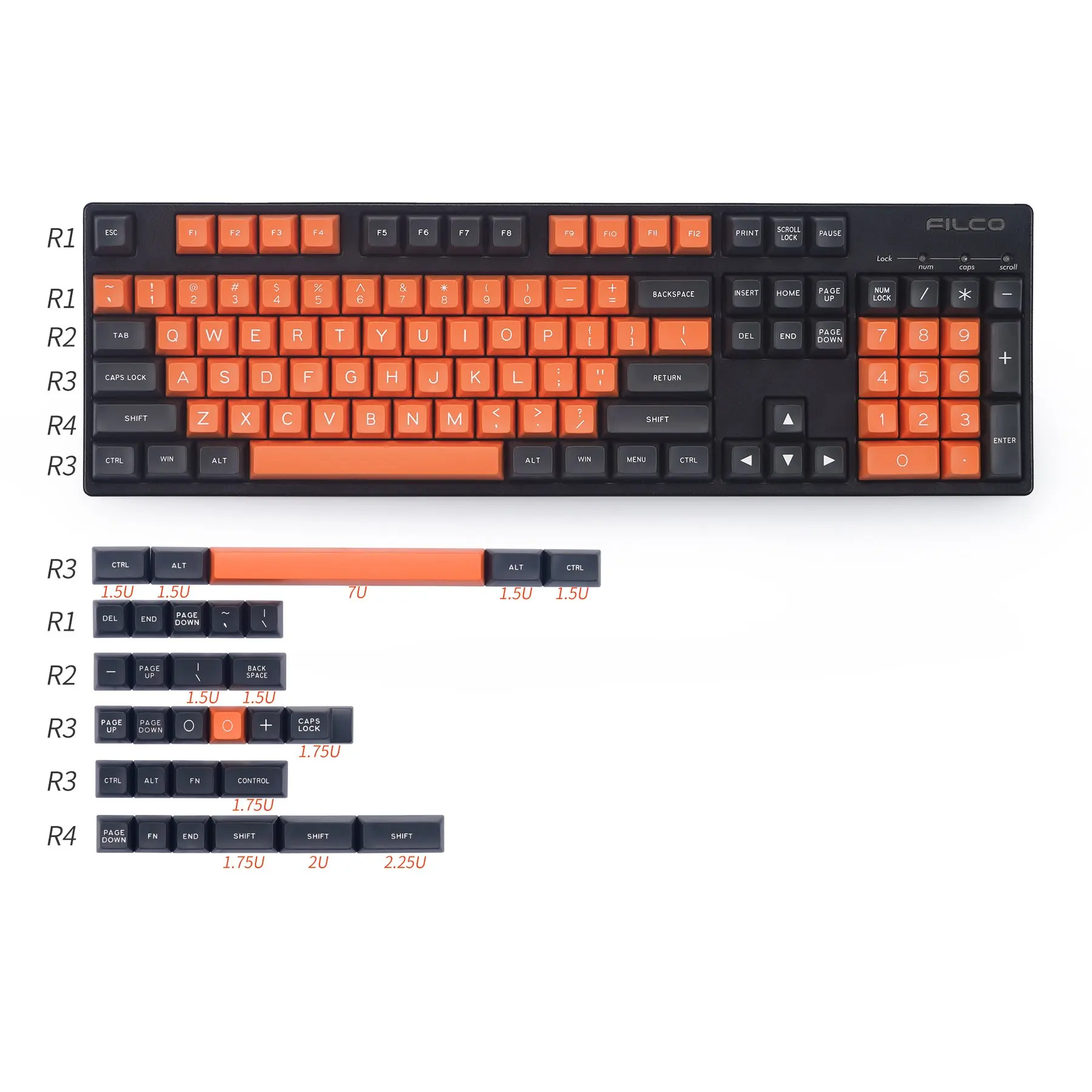 Maxkey Gray Orange Sa Keycaps Set - Mice & Keyboards Accessories ...