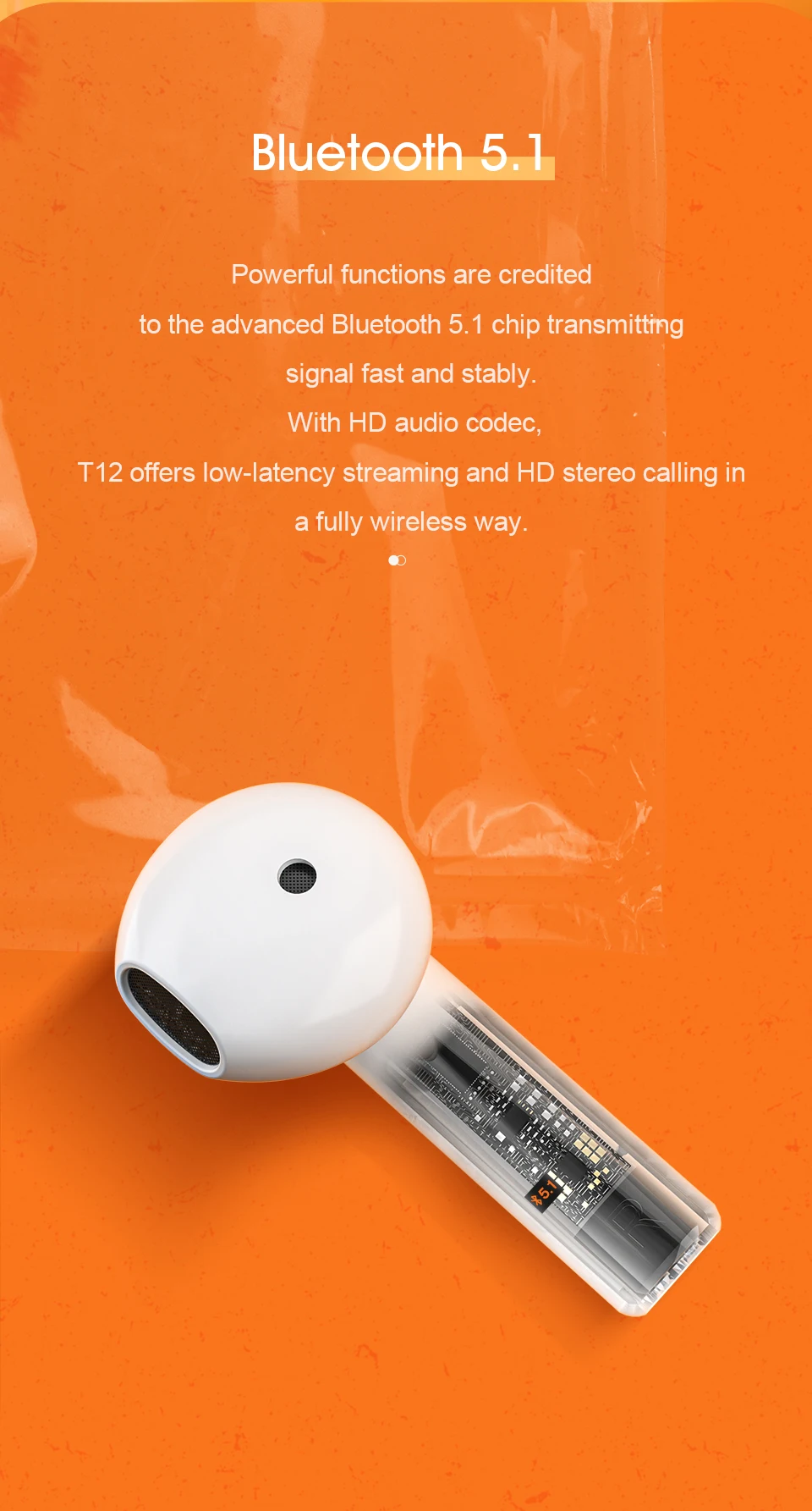 [ส่งเร็ว2วัน] QCY T12 Bluetooth Wireless Headphone หูฟังบลูทูธ White ...