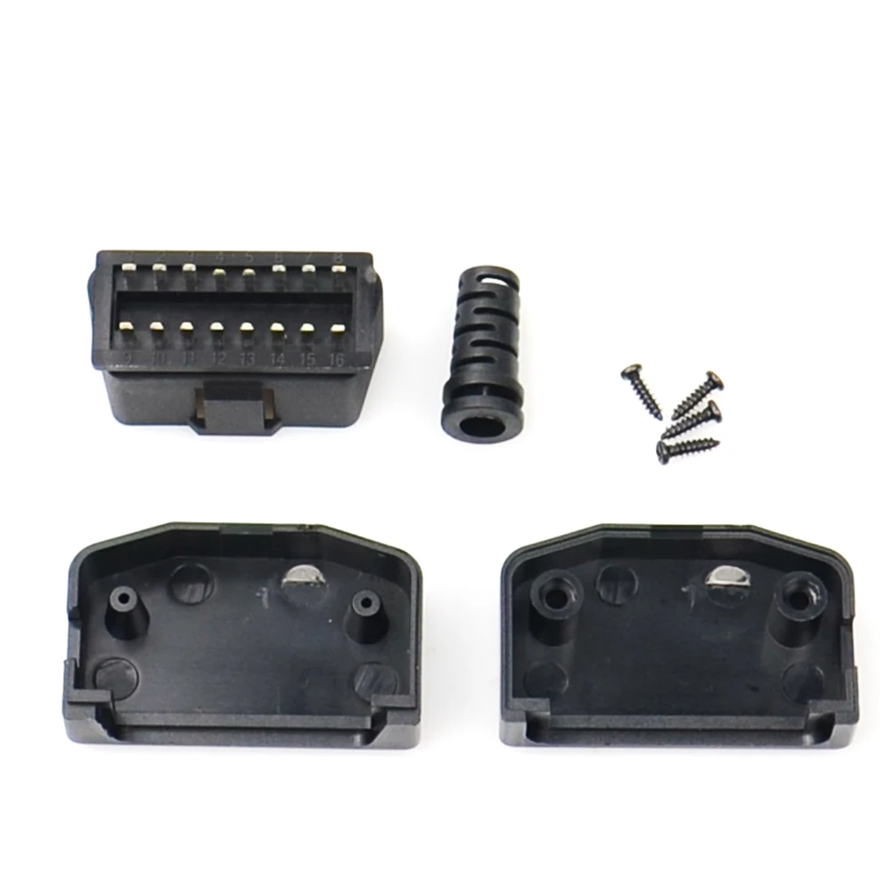 Generic 16 Pin Automobile Black Female Connector Obd2 Wire Sockets Obd Adapter Diagnostic Tool ...