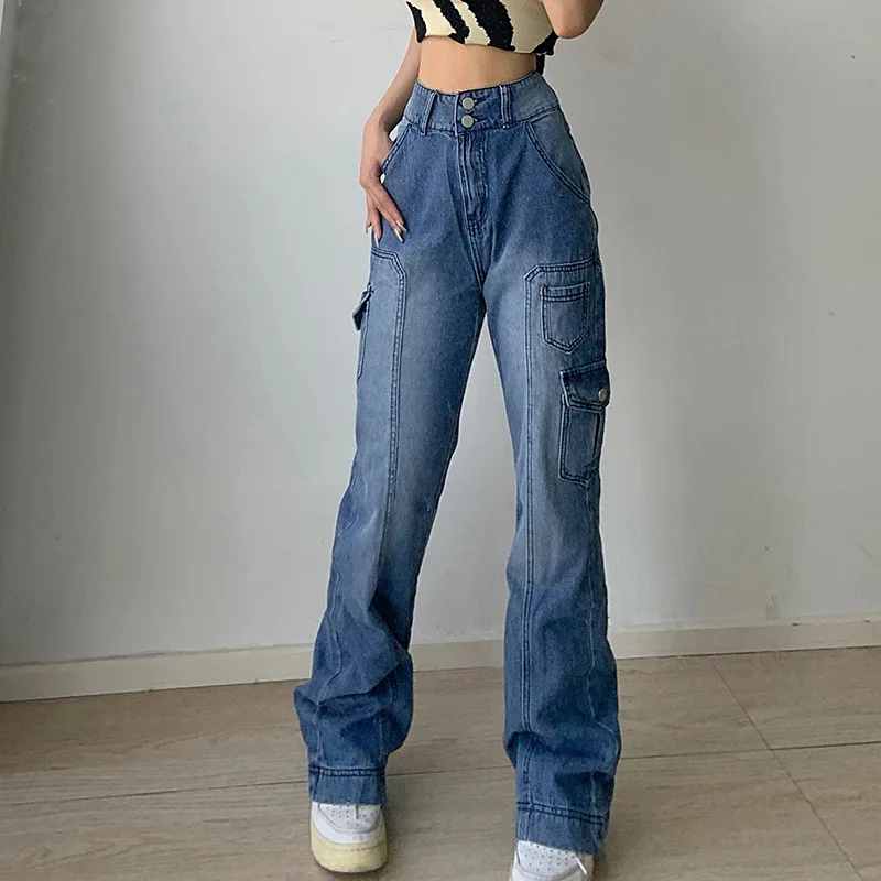 Vintage-Washed-Do-Old-Women-Jeans-Casual-Loose-Straight-Pants-Autumn ...
