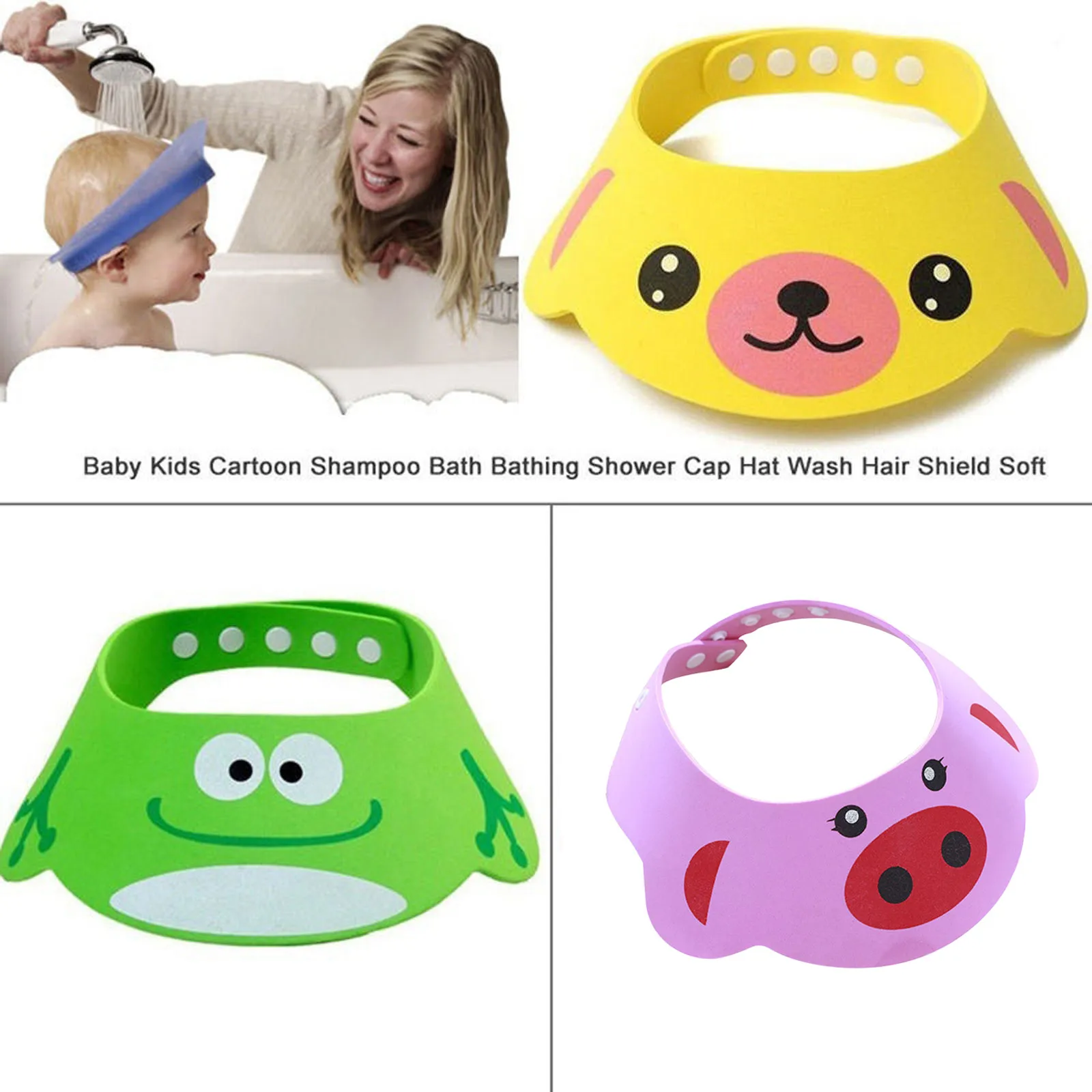 Gorro-de-ducha-con-visera-para-ni-os-peque-os-protector-para-el-cabello ...