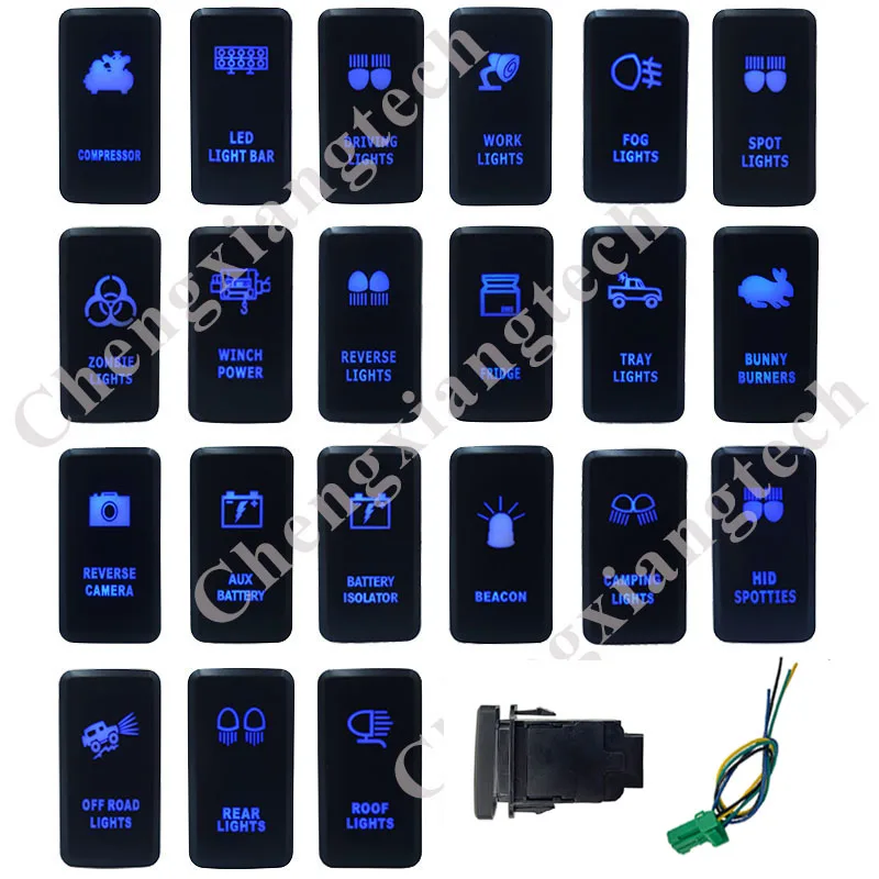 1PC 12V Blue Led Push Switch For Toyota Landcruiser Hilux FJ Cruiser ...