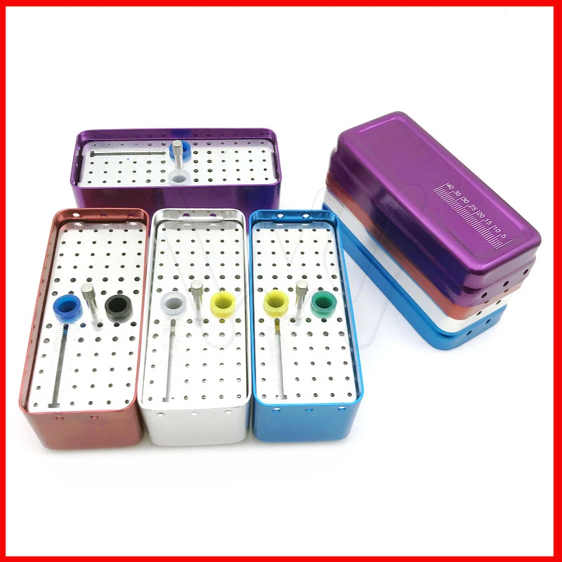 1pc Aluminum Dental Disinfection Box Autoclave Sterilizer Case Burs ...