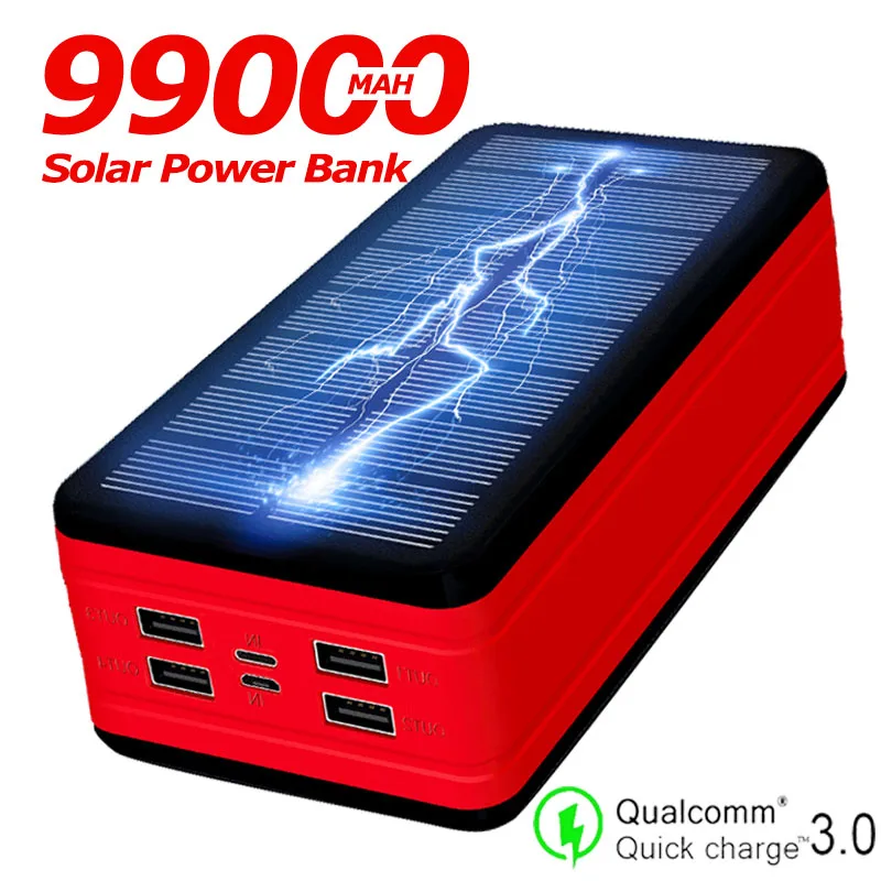 Solar Power Bank Large Capacity 99000mah Portable Charger - AliExpress