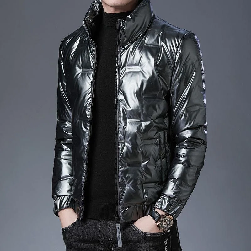 Chaqueta-informal-para-hombre-Parkas-c-lidas-e-impermeables-brillantes ...