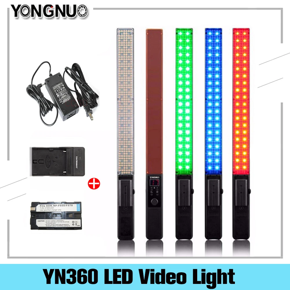 YONGNUO-YN360-Handheld-LED-Video-Light-RGB-Tube-Photography-Light-3200k ...