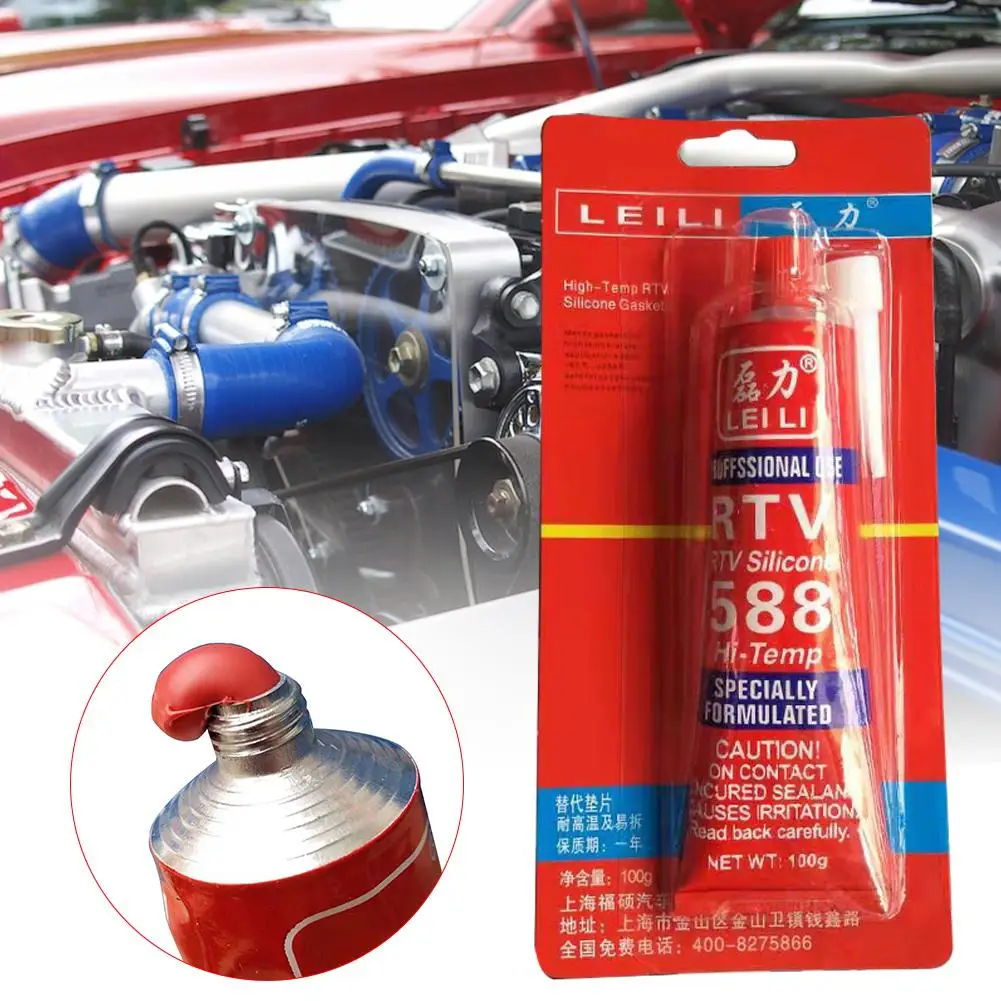 100g Strong Adhesive Glue High Temperature Sealant RTV Red Fastening ...