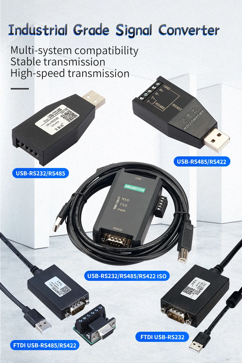 Câble-fil,Convertisseur de Signal de qualité industrielle RS422 RS232 ...