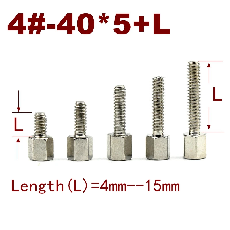 4-40-5-L-Stainless-steel-Standoff-Spacer-Female-Male-VGA-Connector ...
