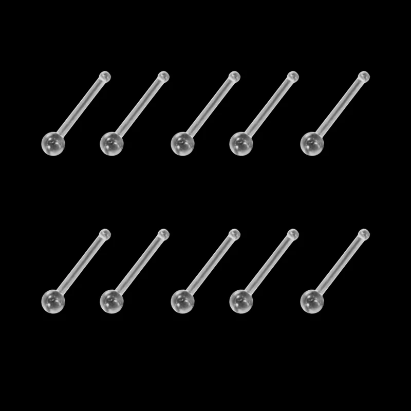 10PCS-Clear-Invisible-Nose-Rings-Nose-Studs-Piercing-Pins-2mm-2-5mm-Bio ...