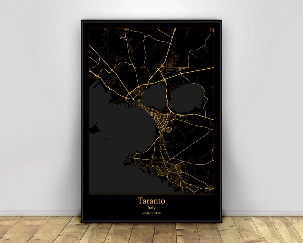Taranto-italya-siyah-ve-alt-n-ehir-k-haritalar-zel-d-nya-ehir-haritas ...