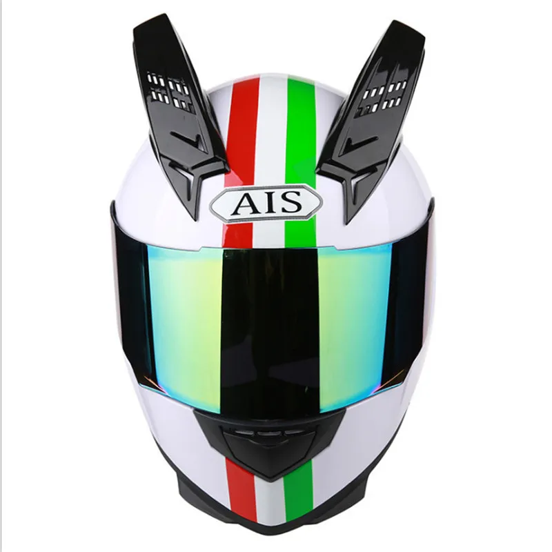 Full Face Motorcycle Helmet Unisex Demon Horns Motorcycle Helmet ...