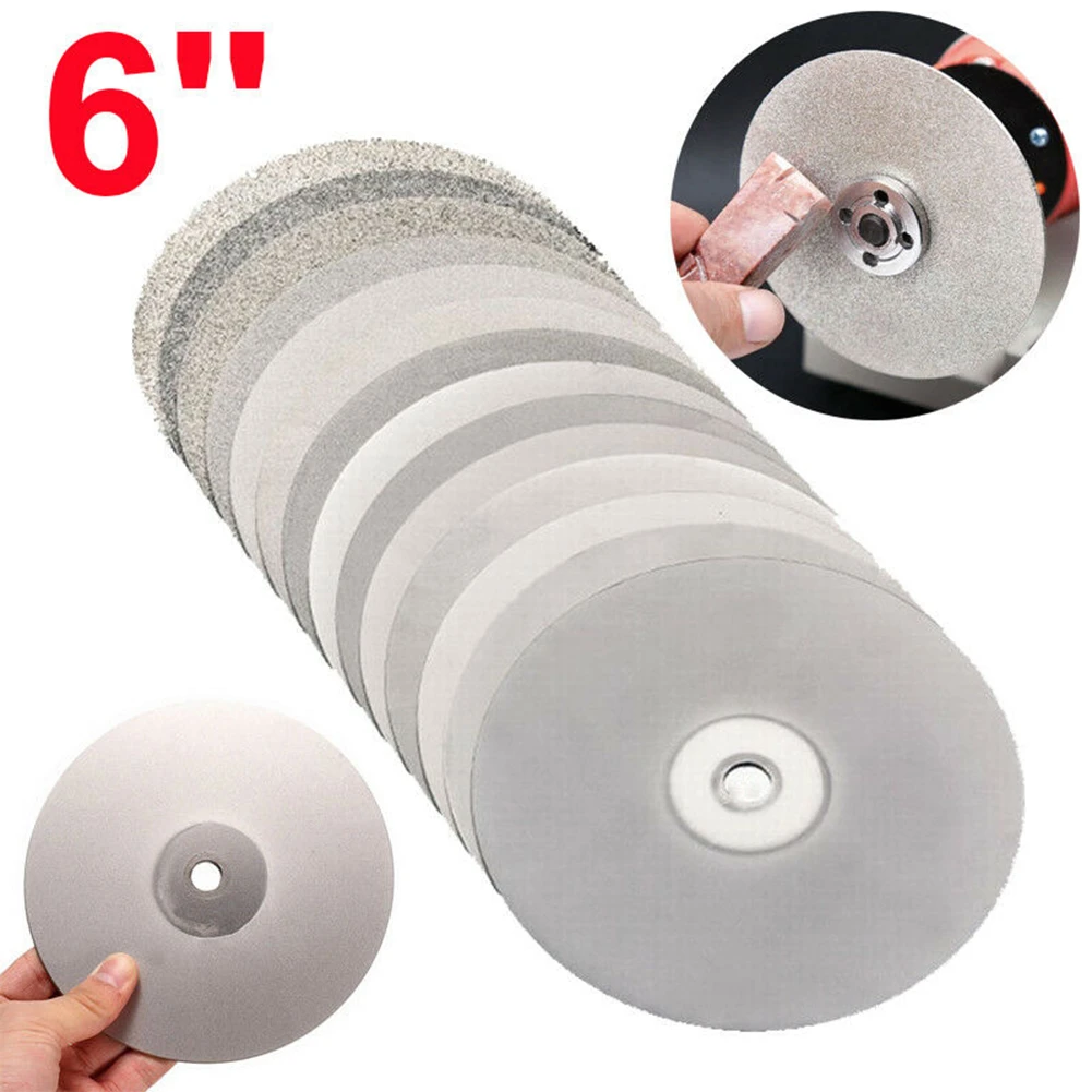 6" 150mm 80~3000 Grit Diamond Coated Grinding Wheel Disc Flat Lap Grind ...