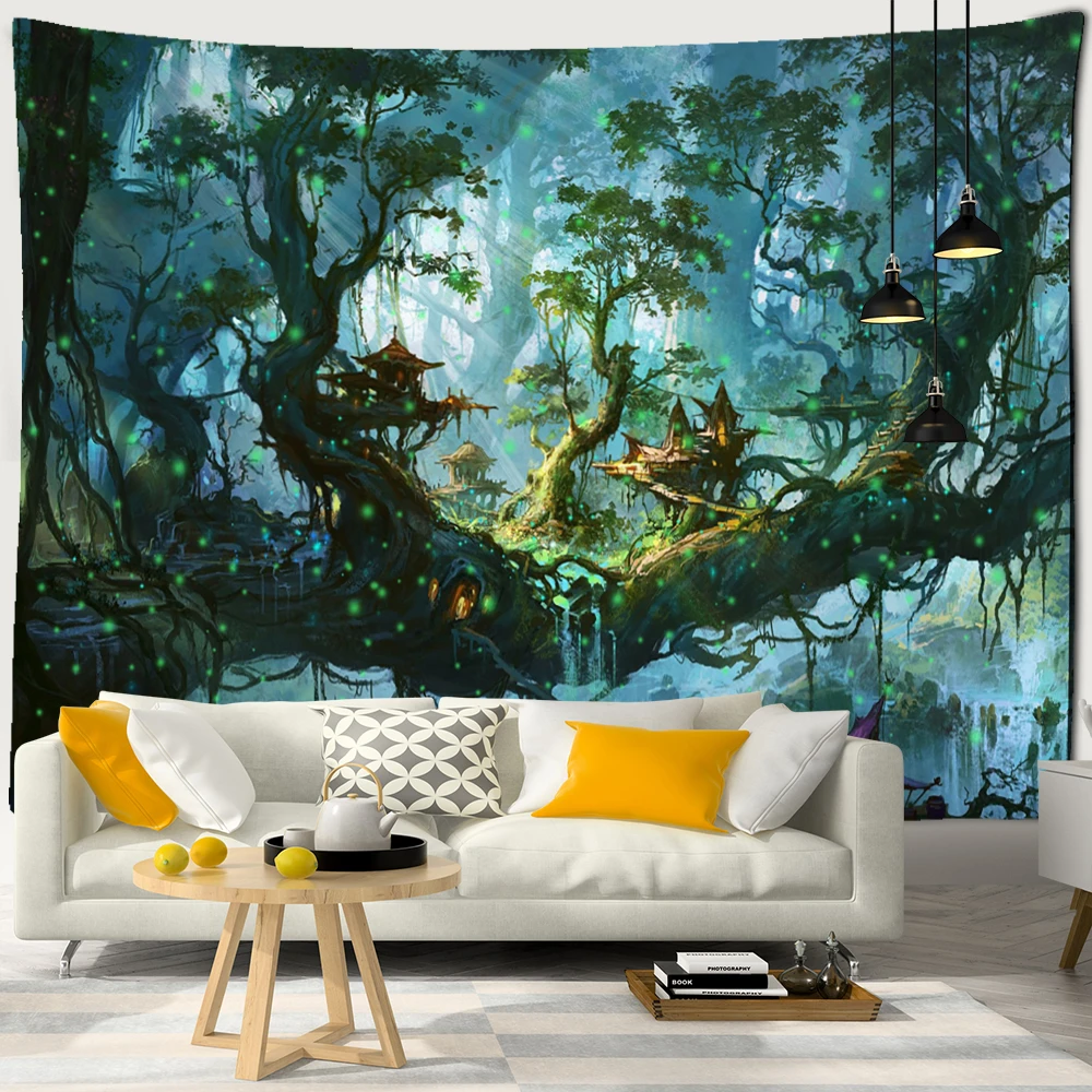 Dream Forest Tapestry Wall Hanging Bohemian Style Psychedelic ...