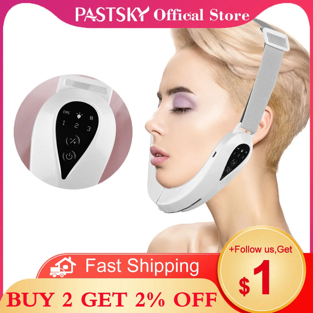 TENS Chin V Line Face Lift Belt Devices Red Blue LED Photon Therapy ...