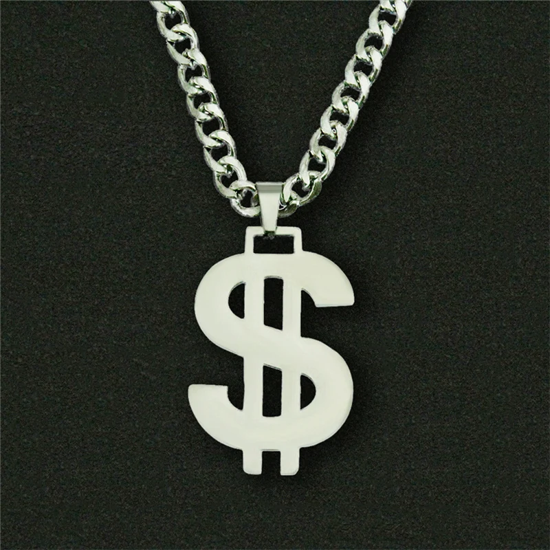 Dollar-Sign-Necklaces-Money-American-Symbol-Pendant-Cuban-Chain-316L ...