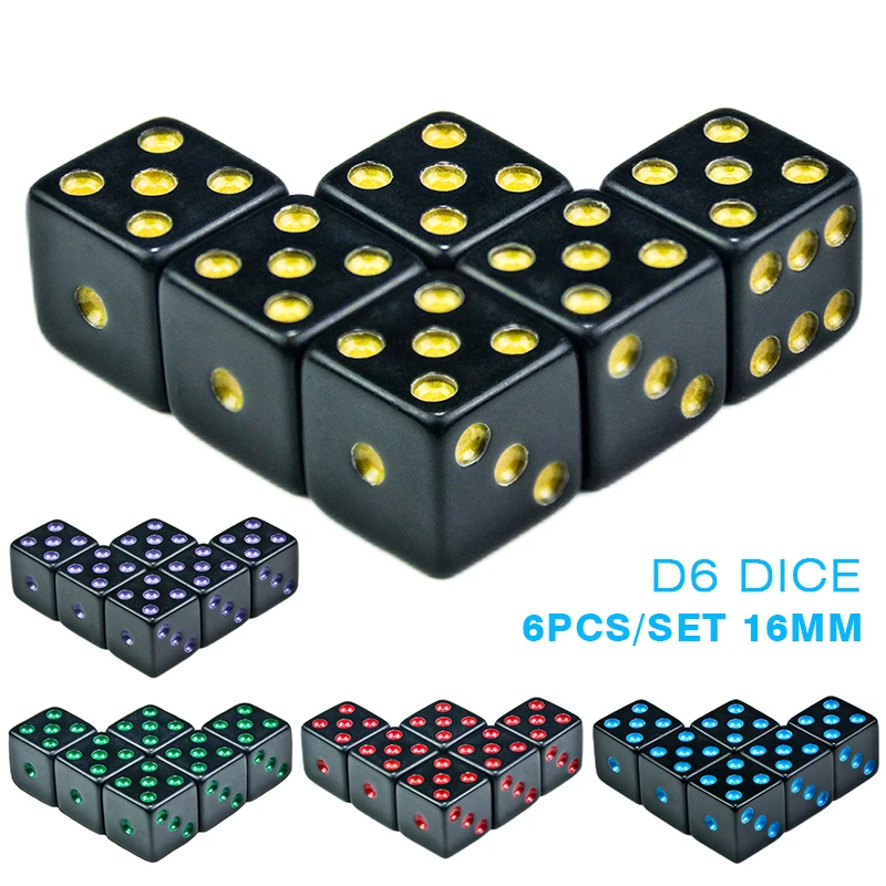 Set Multicolor Dice | Acrylic Games Dice Set | Dice 6 Colors Dices ...