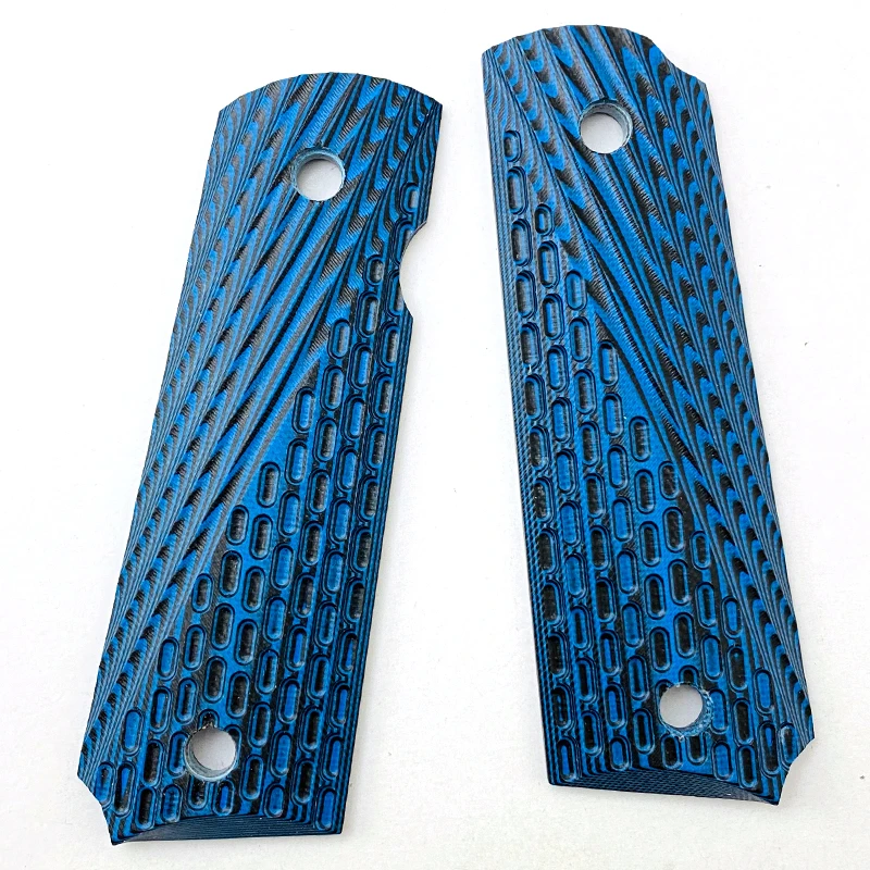 2Pieces tactics pistol 1911 Full size Grips Blue G10 Grips custom Grips ...