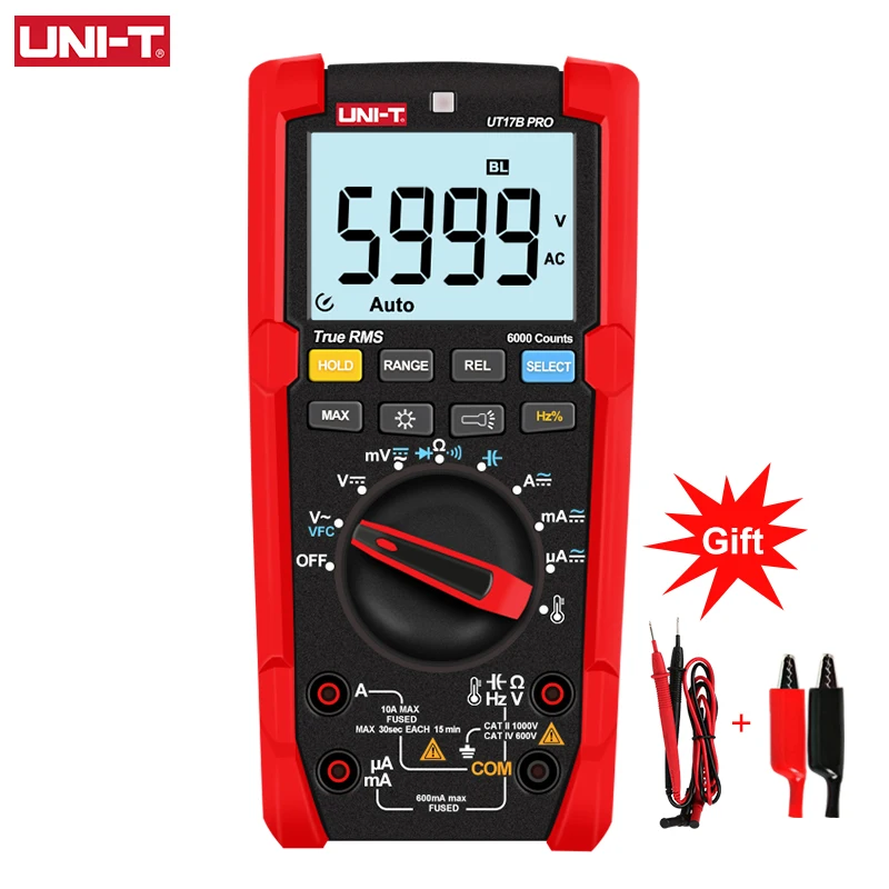 UNI-T-UT15B-UT17B-UT18B-Pro-True-RMS-Digital-Multimeter-Auto-Range ...